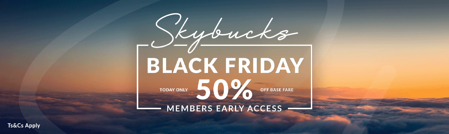 Skybucks Early Access – 50% Off Base Fare Only | Skybucks
